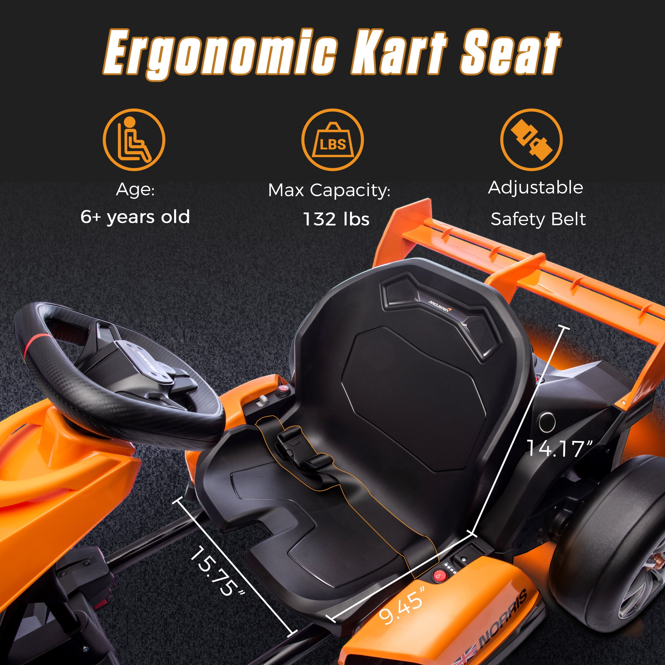 Con licencia McLaren 24V Go Kart para Niños, Drift Paraguay | Ubuy