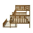 Max & Lily Bunk Bed with Trundle, Solid Wood, Twin over Full Size, Pecan - Walmart.com