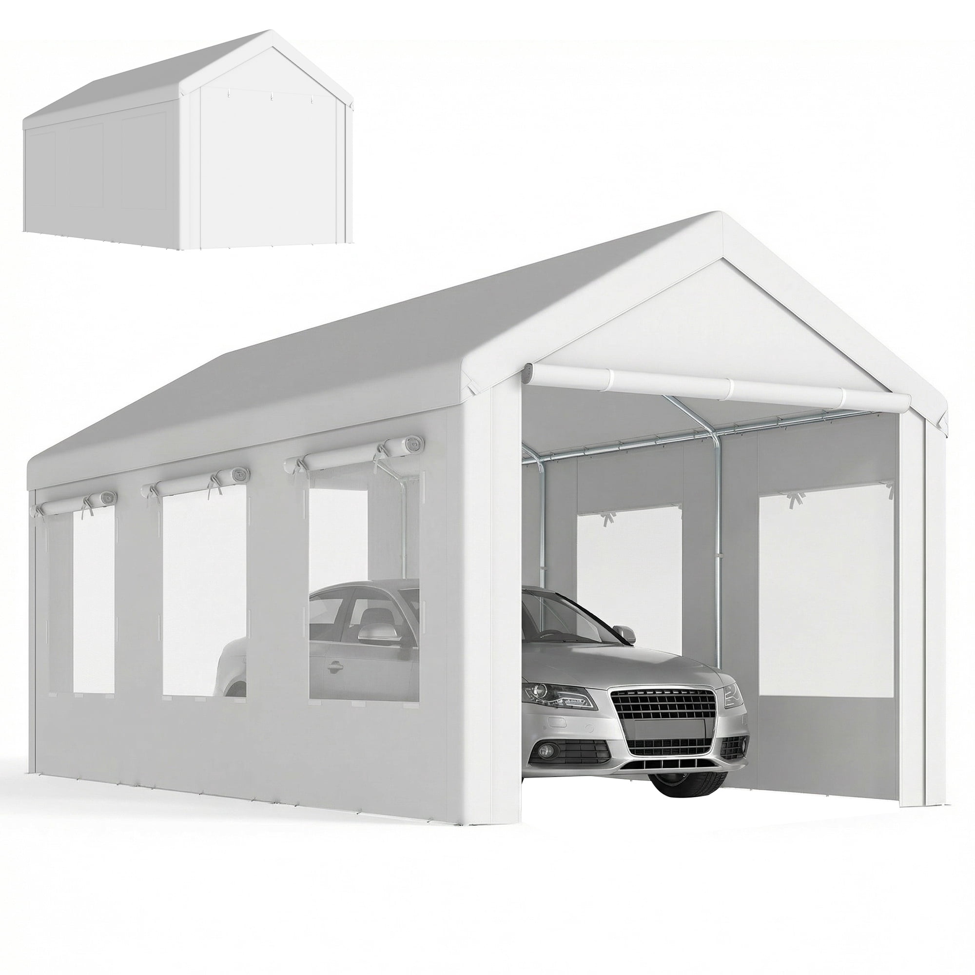 Click here for Outsunny 10 X 20 Heavy Duty Carport  Height Adjust... prices