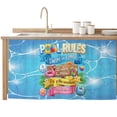 Pool Rules Cabinet Curtains 28" W x 51" L Swim Ring Ball Slippers ...