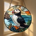 Faux Stained Glass Puffin Wall Art – Coastal Bird Decorative Metal ...