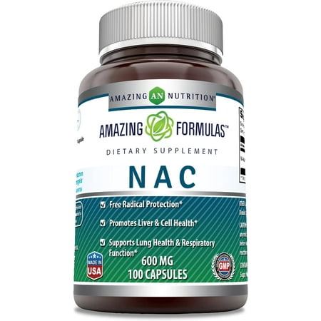 Amazing Formulas NAC (N-Acetyl Cysteine) - 600mg Capsules- Antioxidant ...
