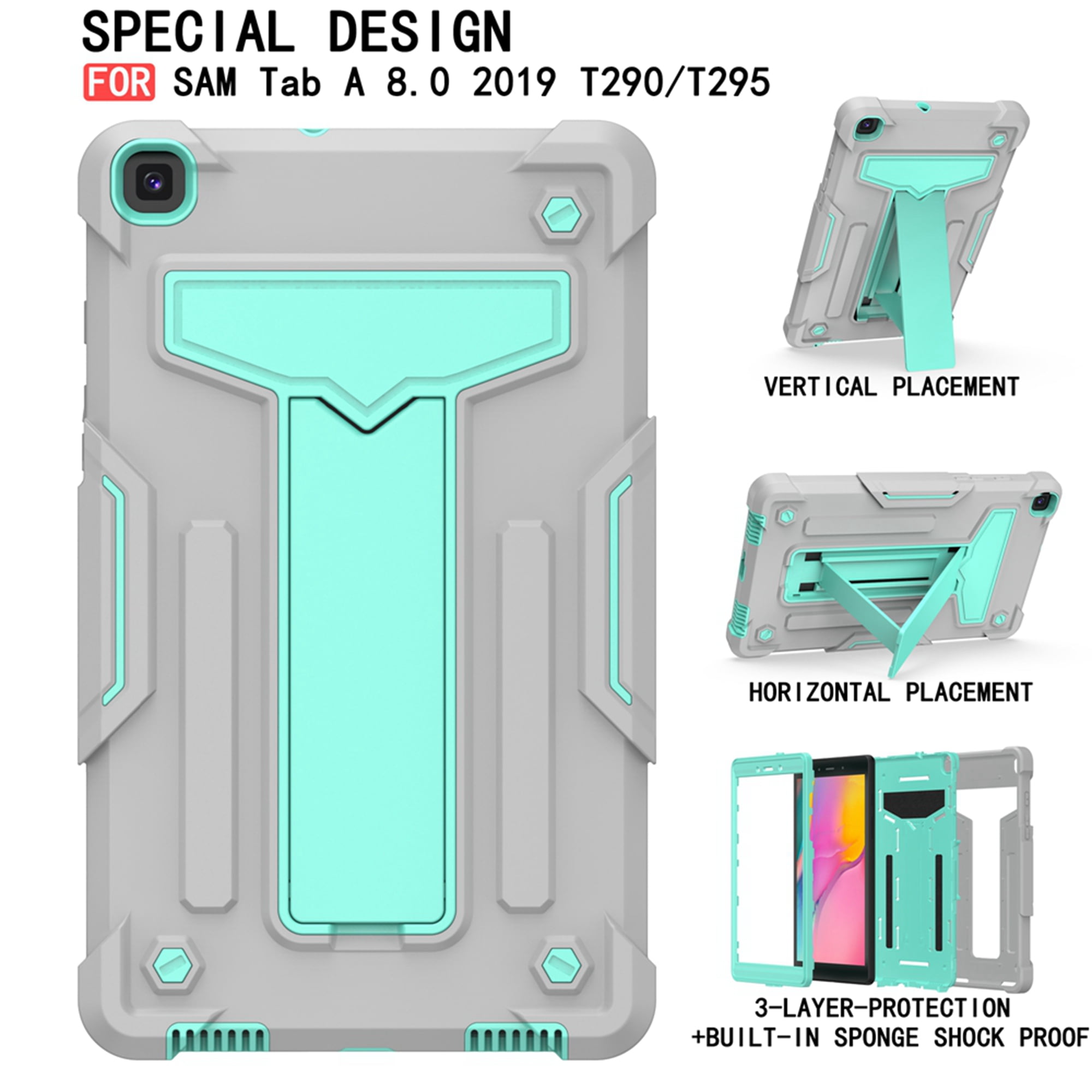Dteck Shockproof Case For Samsung Galaxy Tab A 8 0 2019 Model Sm T290