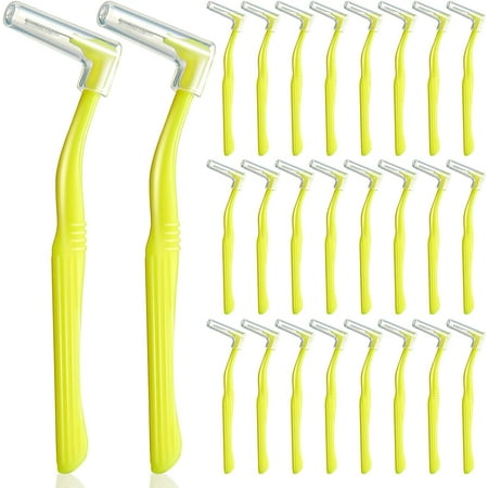 Angle Interdental Brushes Small L Shaped Dental Brushes Yellow ...