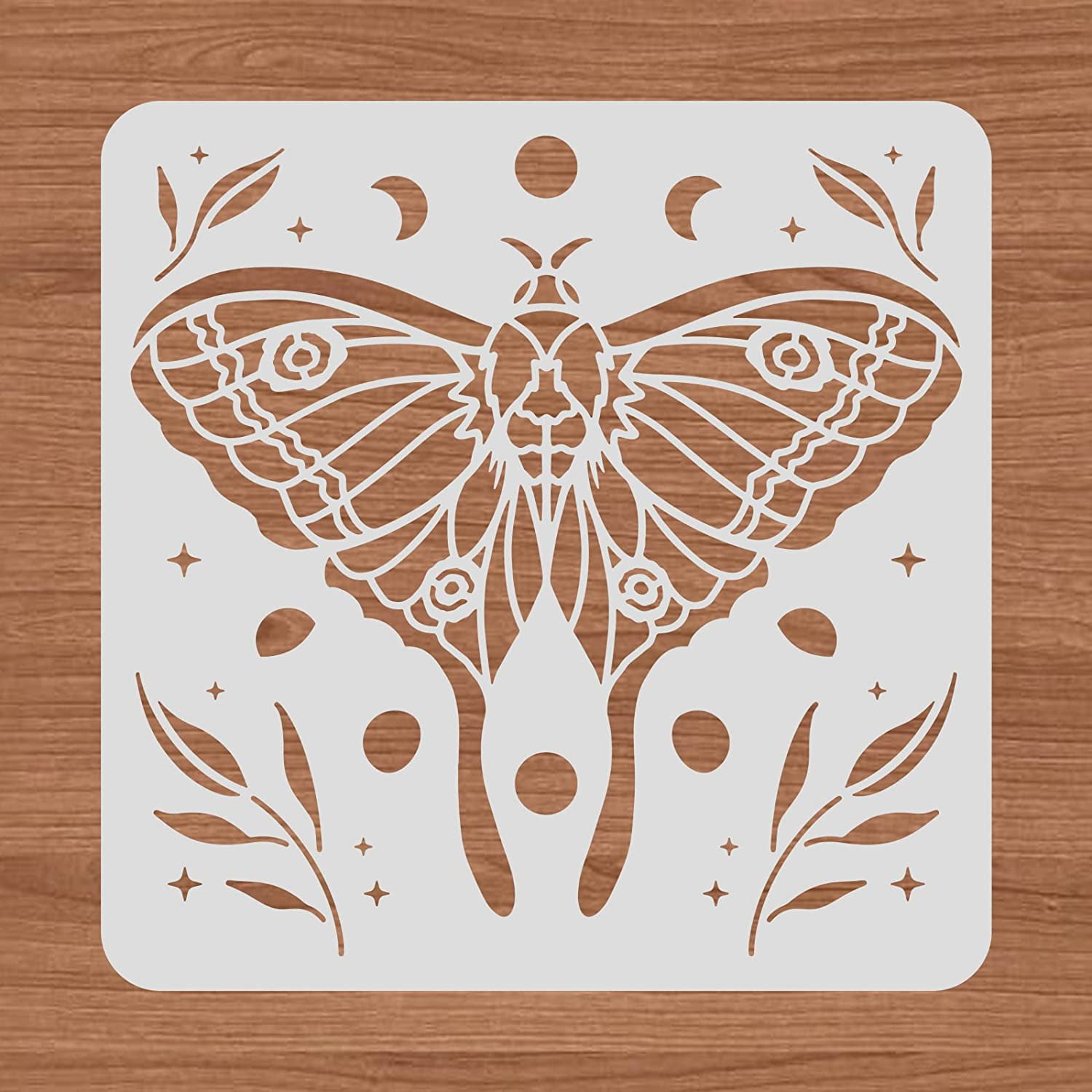 Click here for Nobrand 12x12 Inch Moth Moon Stencil Set Plastic D... prices
