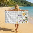 Beach Towel Bag 2 in 1 Spring Floral Bath Pool Towels Backpack Green ...