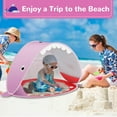 Wisairt Outdoor Infant Beach Tent with Pool, Automatic Pop Up Sun Shade ...