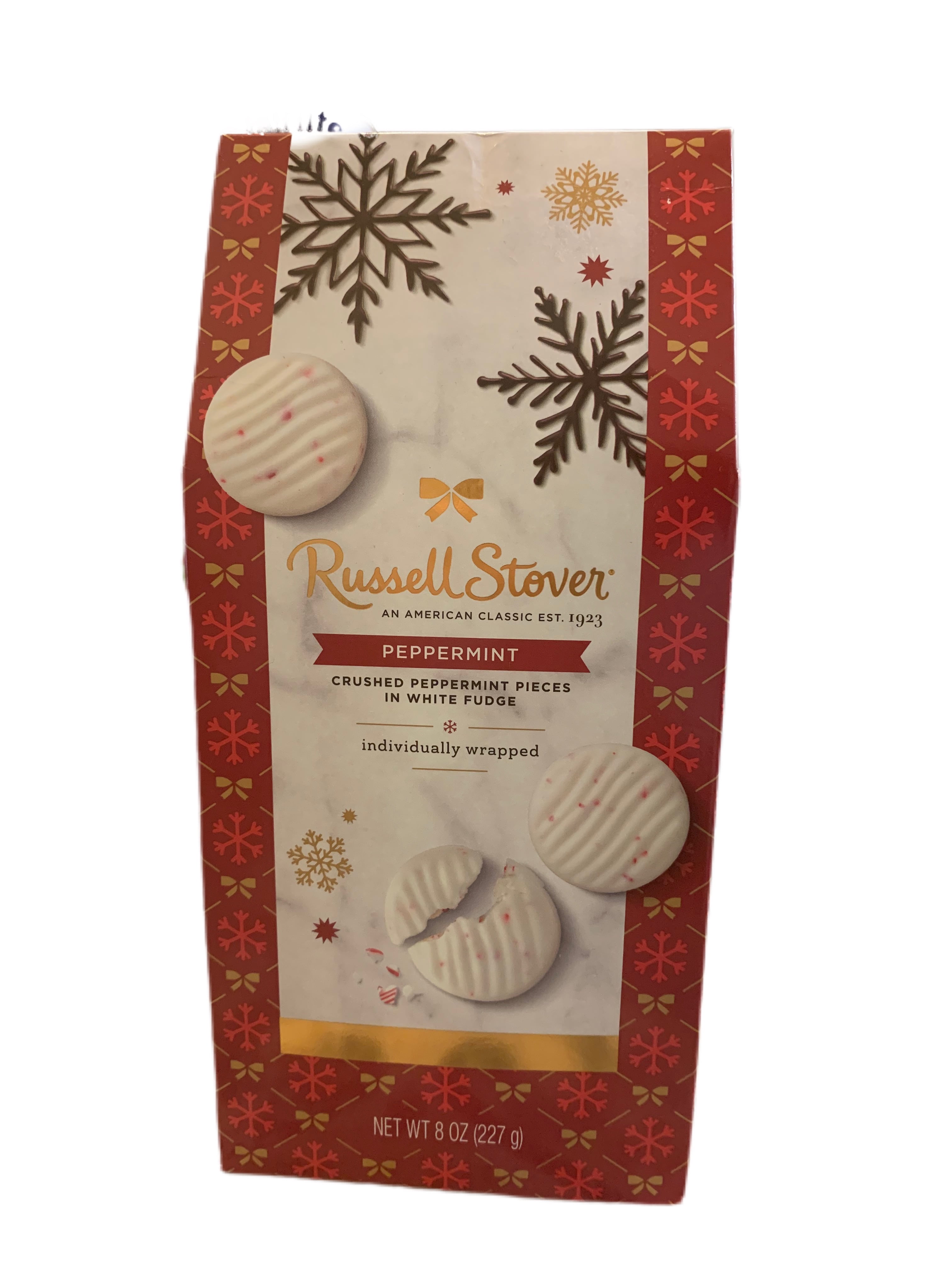 Russell Stover Crushed Peppermint Pieces in White Fudge 8 oz - Walmart.com