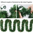 10FT Christmas Garland Outdoor with Red Berries Snow Pine Cones for ...