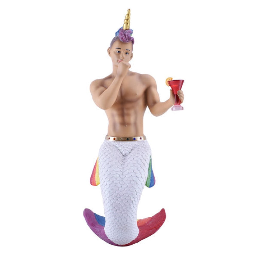 December Diamonds Rainbow Unicorn Merman Large Display Sculpture ...