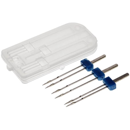 3 Pieces Stretch Twin Needles Double Needles with Plastic Box for ...