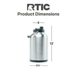 RTIC Insulated Gallon Jug, Durable Stainless Steel Water Bottle with Built-In Handle - Walmart.com