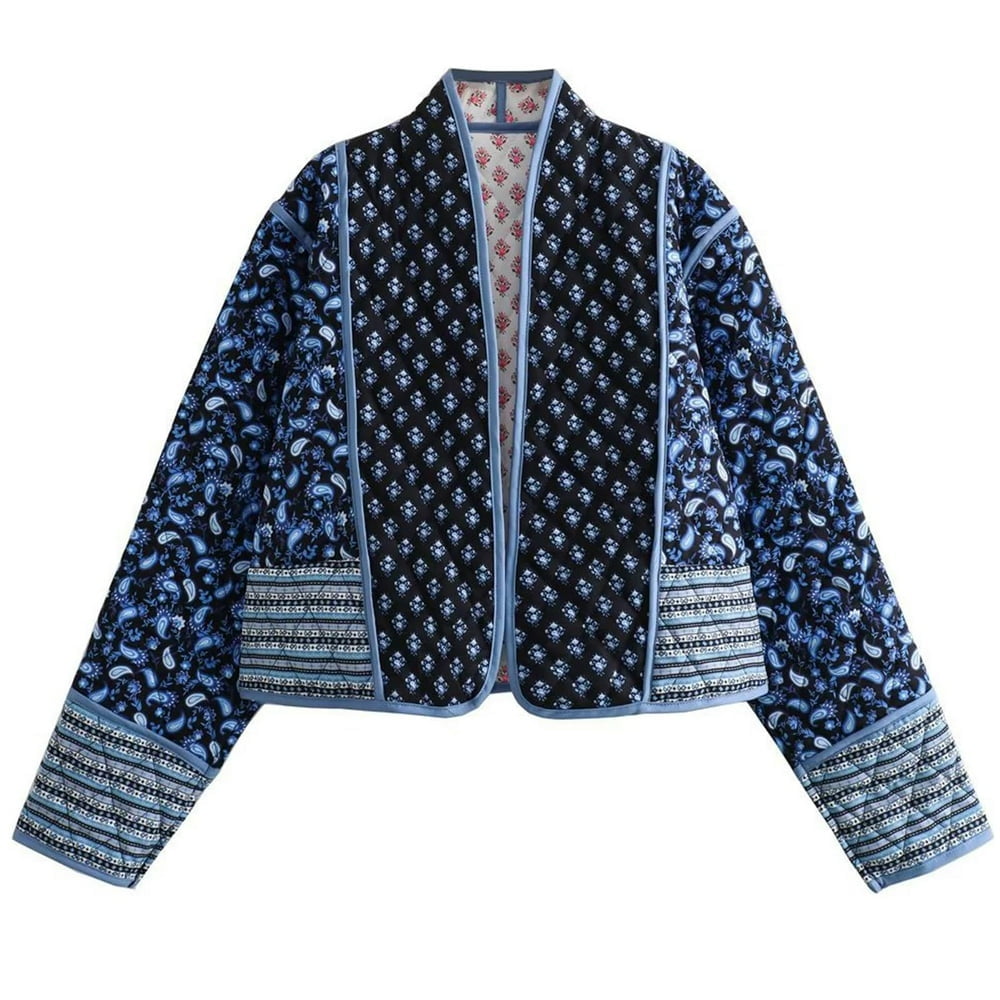 Click here for Generic Women‘s Cropped Puffer Jacket Cardigan Flo... prices