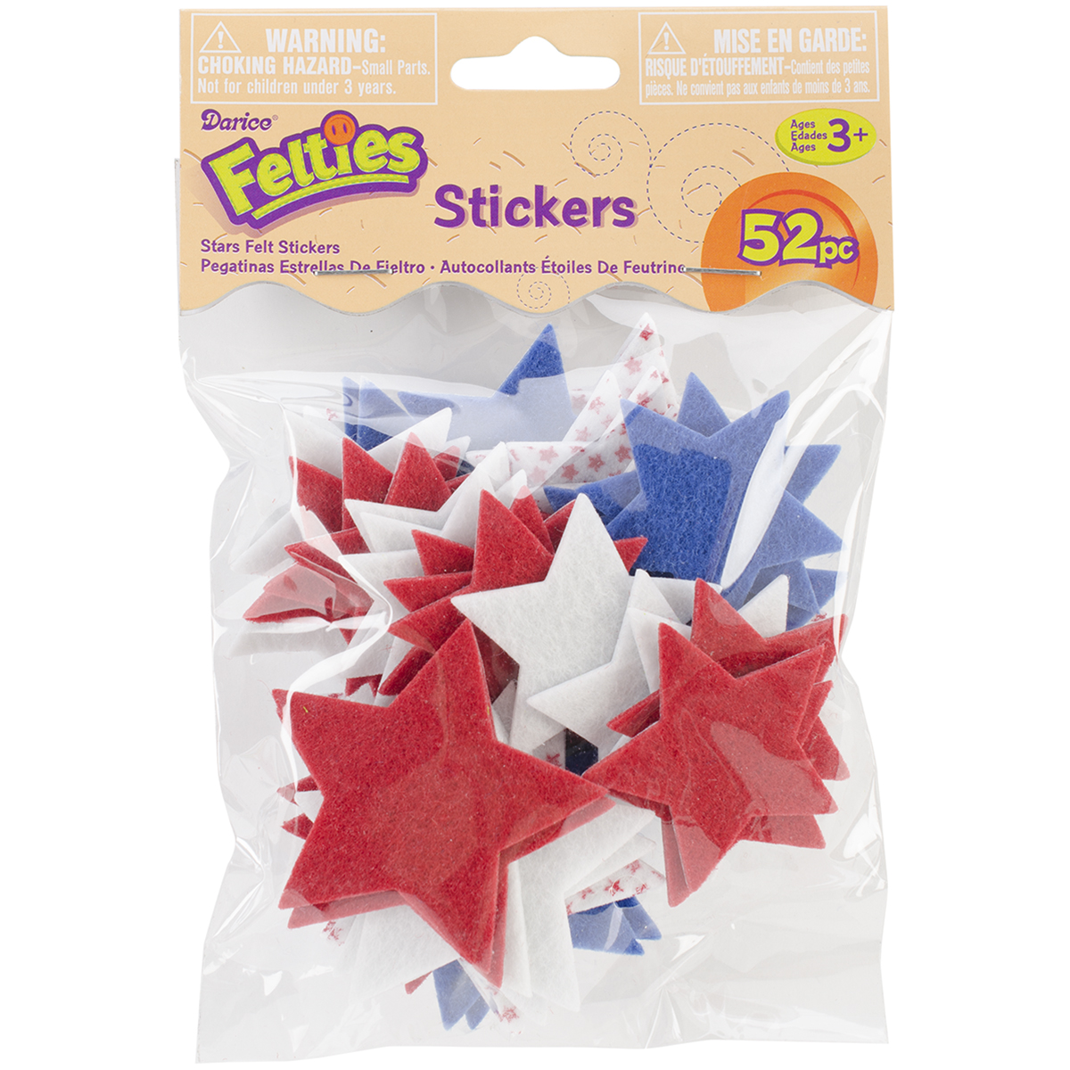 Darice Printed Stars Felt Stickers, 52 Piece - Walmart.com