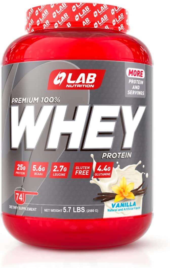 Lab Nutrition Premium, 100% Whey Protein Powder, Build muscl, Gluten ...