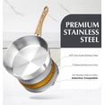 12 Inch Stainless Steel Saute Pan with Lid, 6 Quart Deep Frying Pan, 18 ...