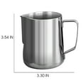 Milk Frothing Pitcher 12 OZ Steamer Jug 304 Stainless Steel Pitcher ...