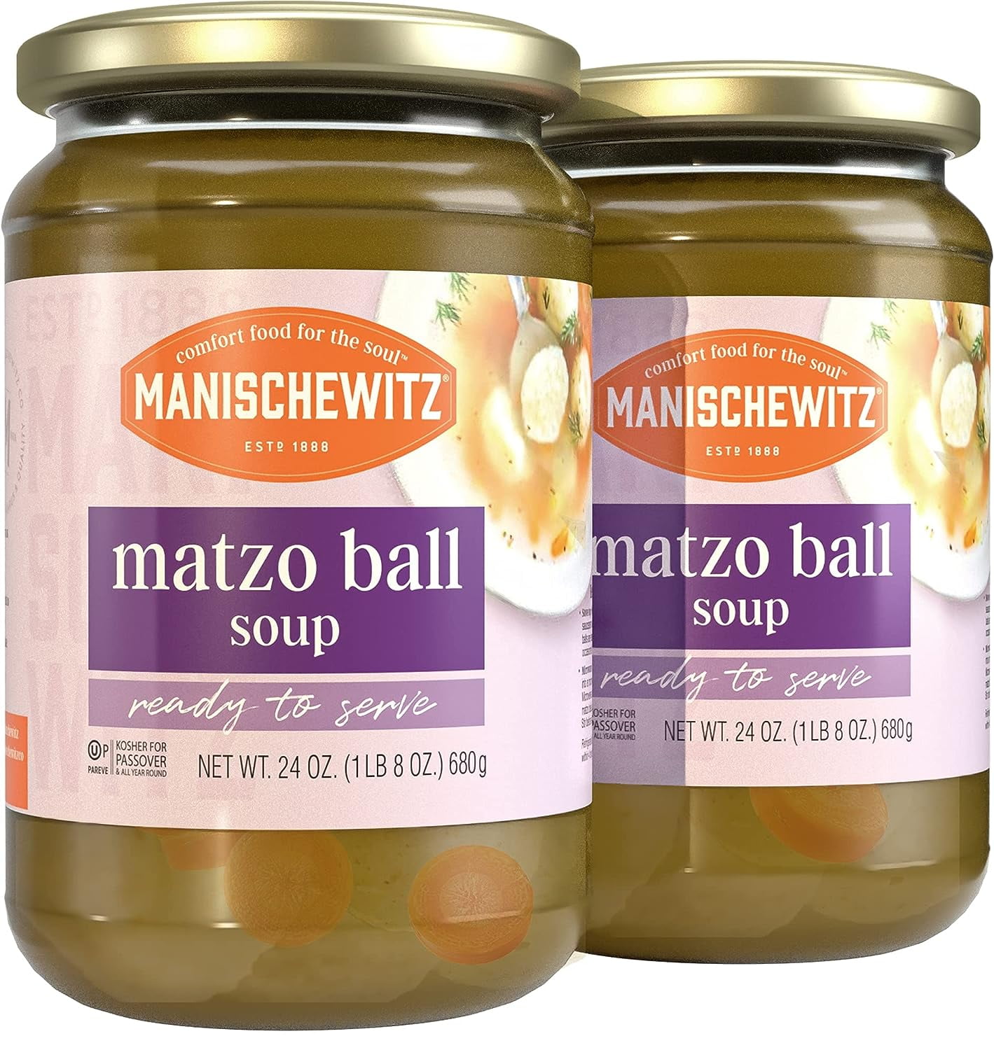 Manischewitz Matzo Ball Soup, Kosher For Passover, 24 Ounce Jar (Pack ...