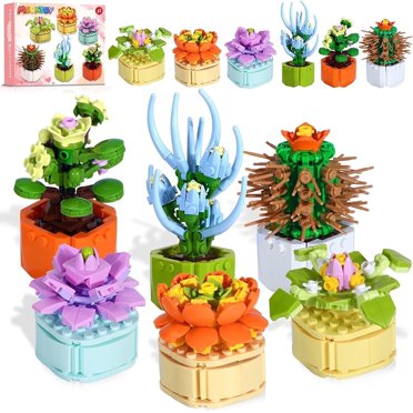 Remocguys Succulent Flower Building Set Mini Botanical Bonsai for ...