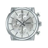 Casio Standard Analog Chronograph Stainless Steel Silver Dial Quartz MTP-E510D-7AV Men's Watch ...
