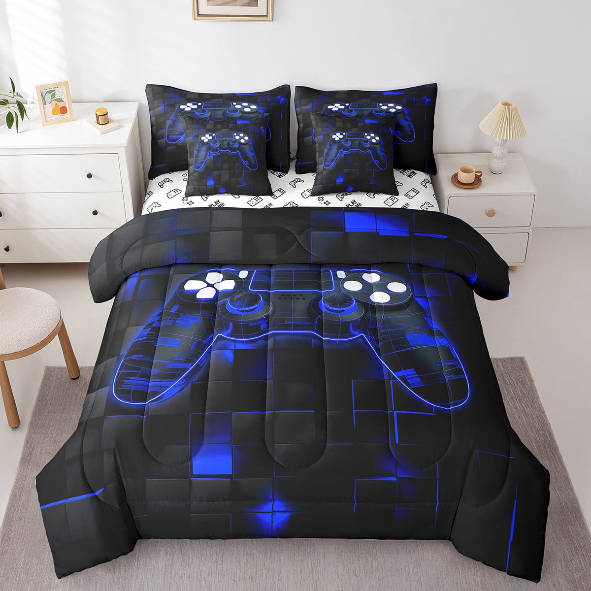 Click here for Yst Gaming Queen 7 Piece Bed In A Bag For Boys Tee... prices