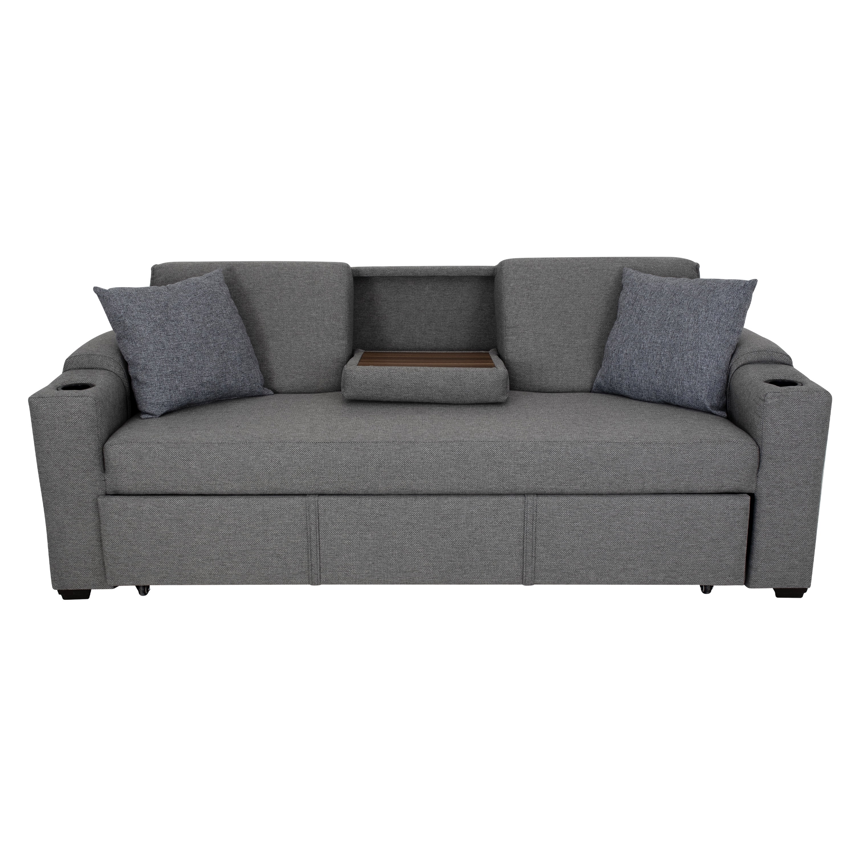 SOFÁ CAMA MILAN GRIS OXFORD | Bodega Aurrera en línea