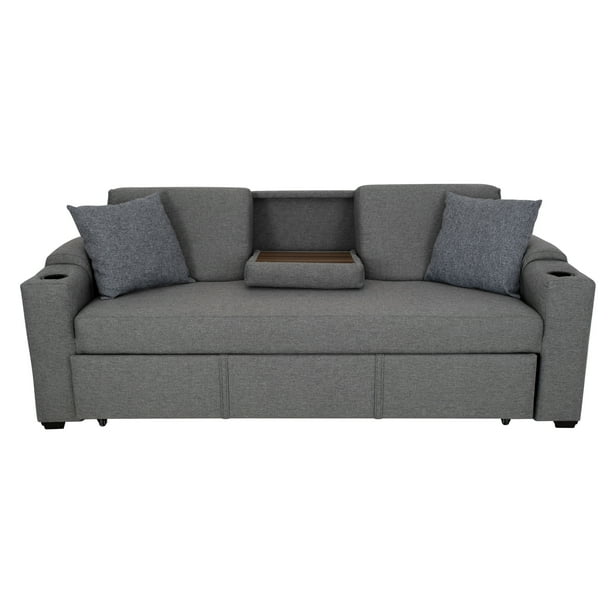 SOFÁ CAMA MILAN GRIS OXFORD | Bodega Aurrera en línea