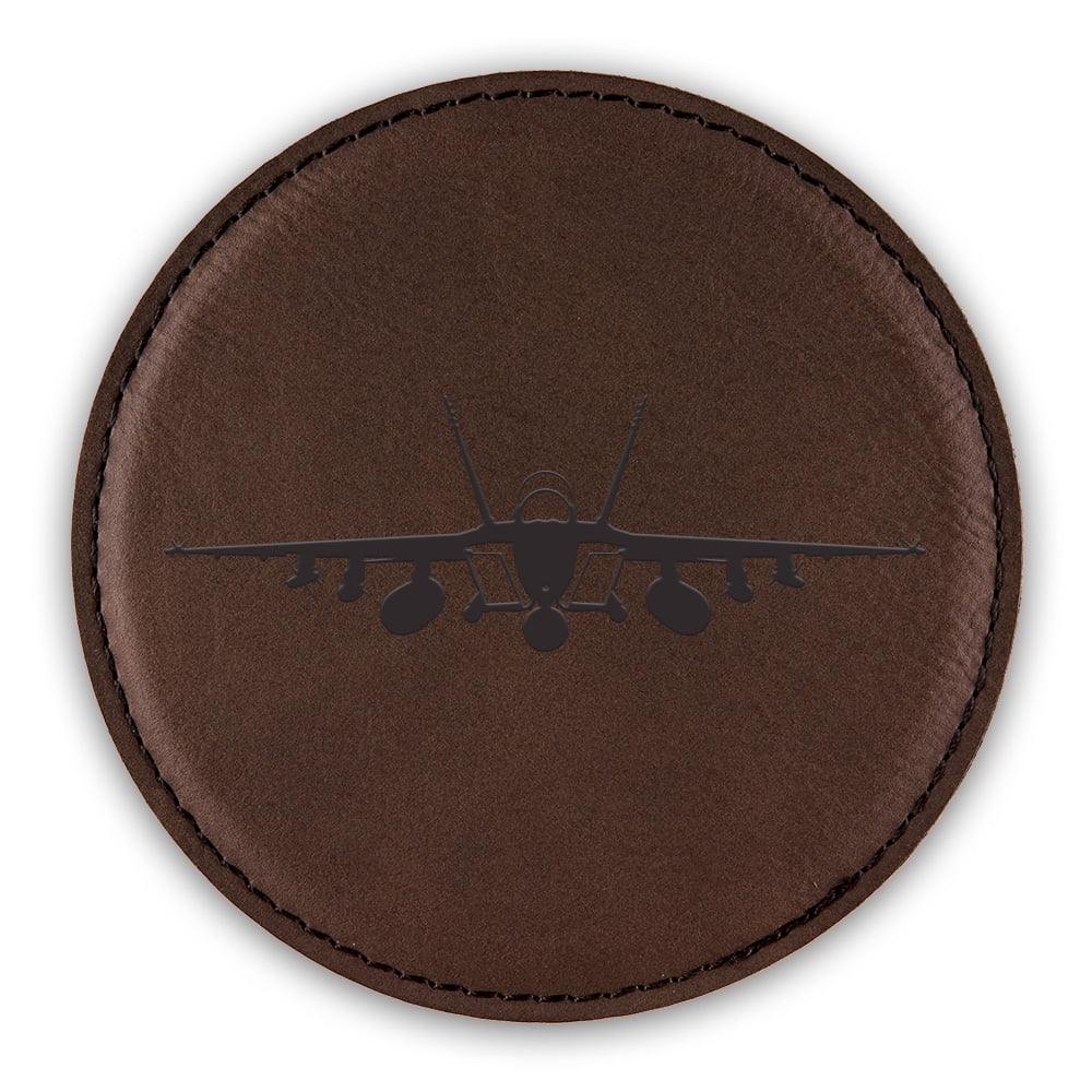 F/A-18F Super Hornet Coaster Laser Engraved Leatherette - Round ...