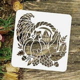 Cornucopia Stencil 11.8x11.8 inch Thanksgiving Harvest Cornucopia ...