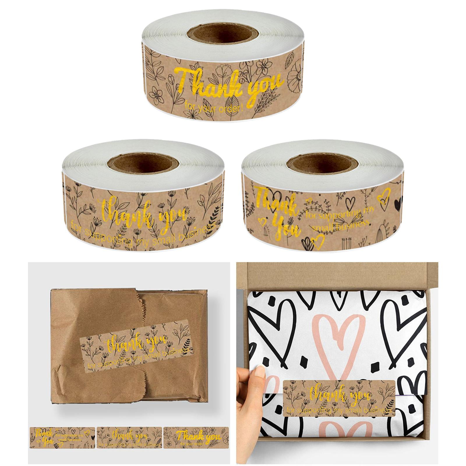 3 Rolls Thank You Stickers Labels for Small Business, Packaging, Mailer ...