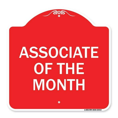 18 x 18 in. Designer Series Sign - Associate of the Month, Red & White ...