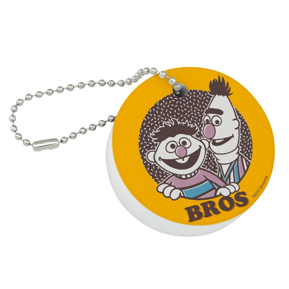 Sesame Street Bert and Ernie Bros Floating Keychain Round Foam Fishing ...