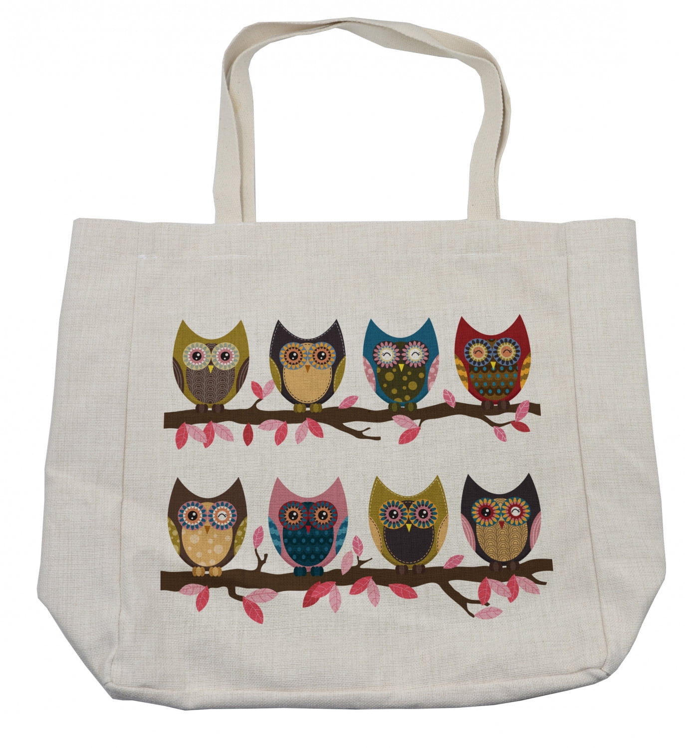 Owls Shopping Bag, Group of Owls Facial Expressions Winking Smiling ...