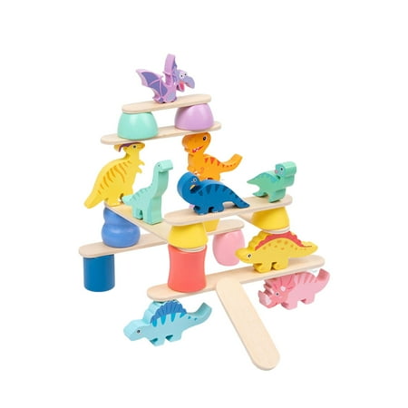 Stackable Dinosaur Toys, Wooden Dinosaur Stacking Balancing Block ...
