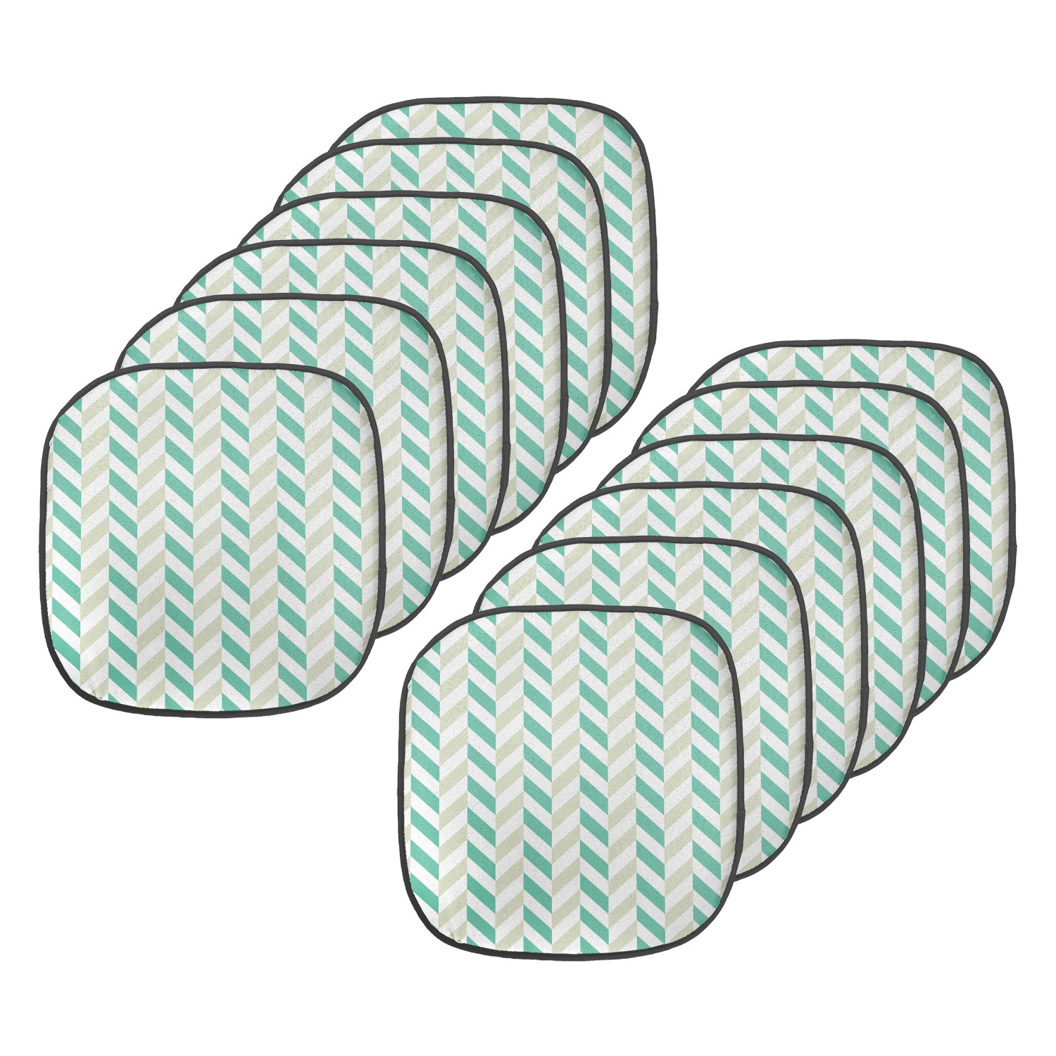 Chevron Chair Seating Cushion Set of 12, Chevron Herringbone Pattern ...