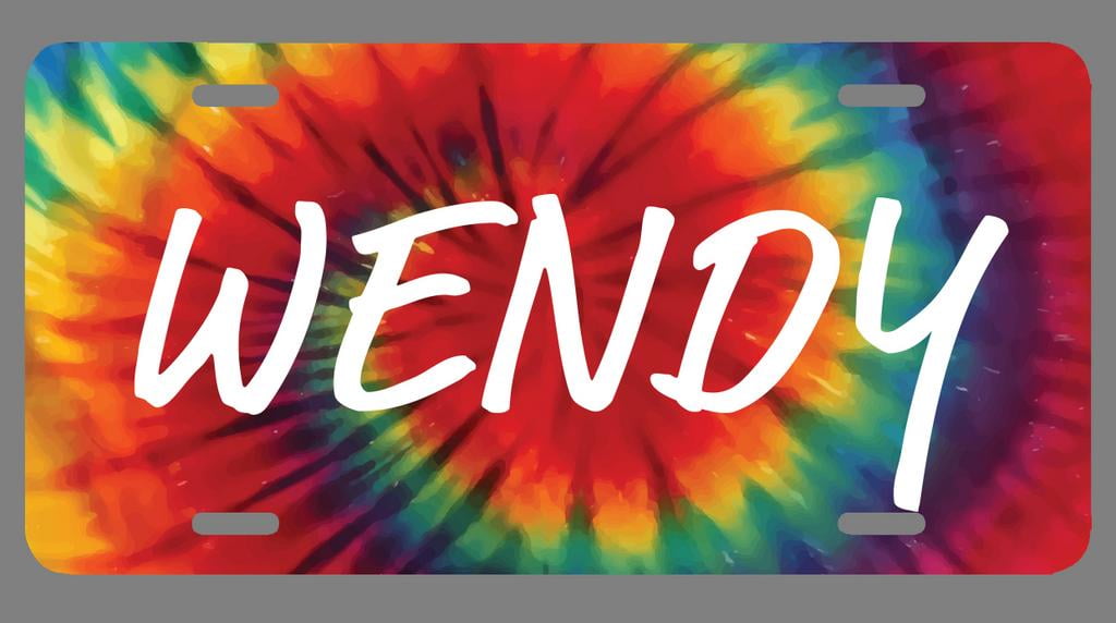 Wendy Name Tie Dye Style License Plate Tag Vanity Novelty Metal | UV ...