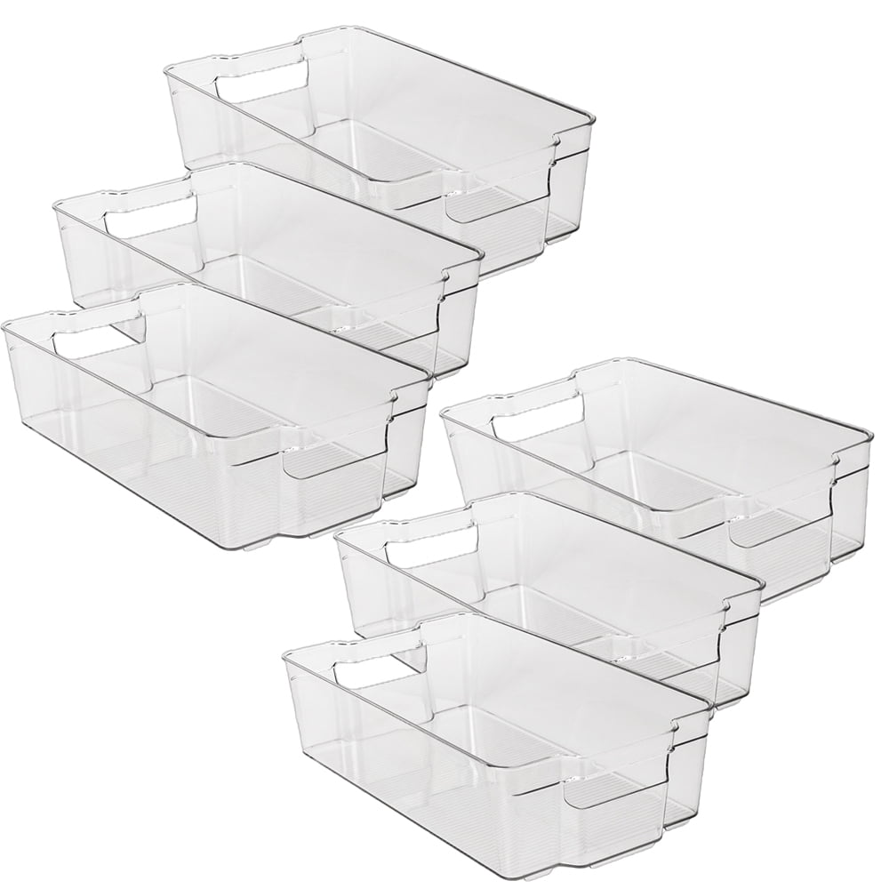 SUTENG Refrigerator Organizer Bins, 6-Pieces Clear Plastic Bins for ...