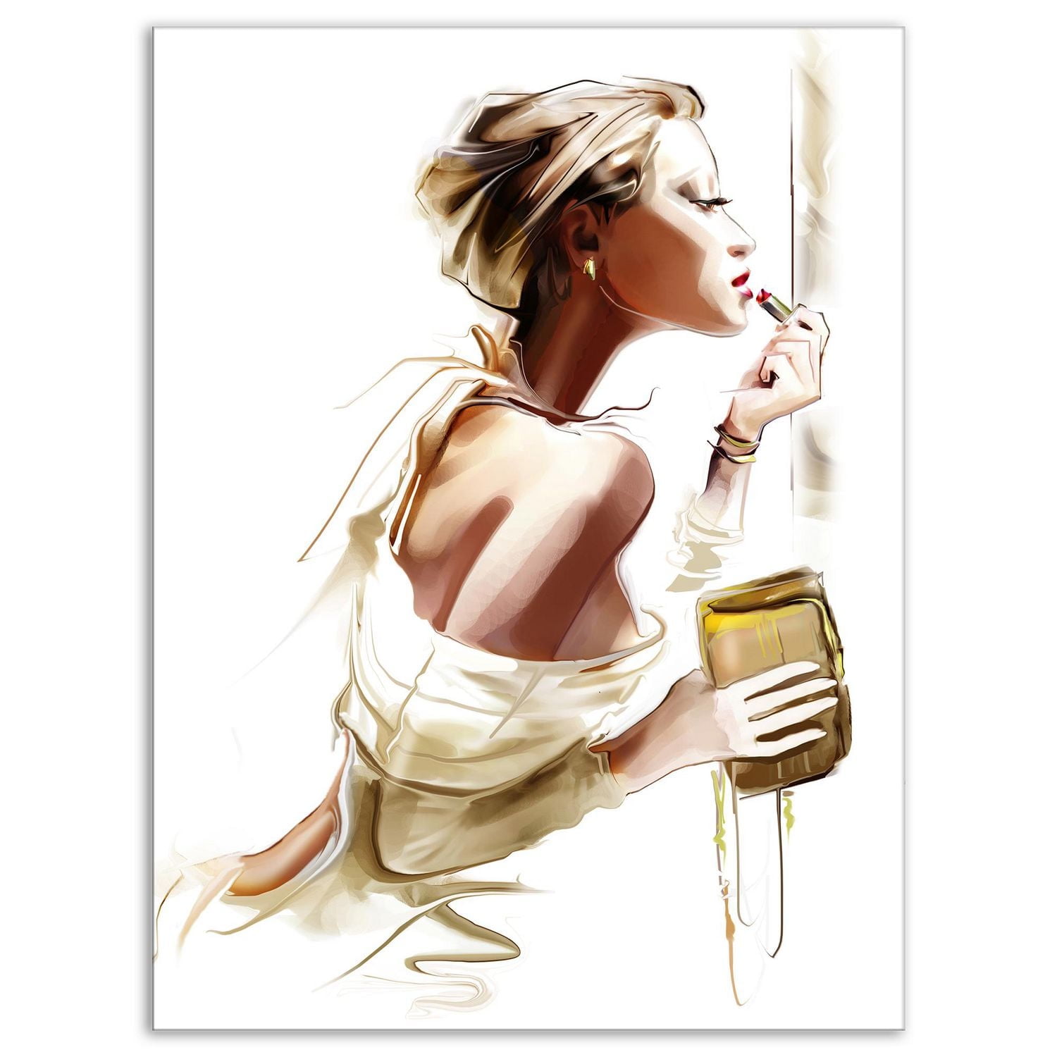 Click here for Designart Fashion Woman Canvas Wall Art 8-12 prices