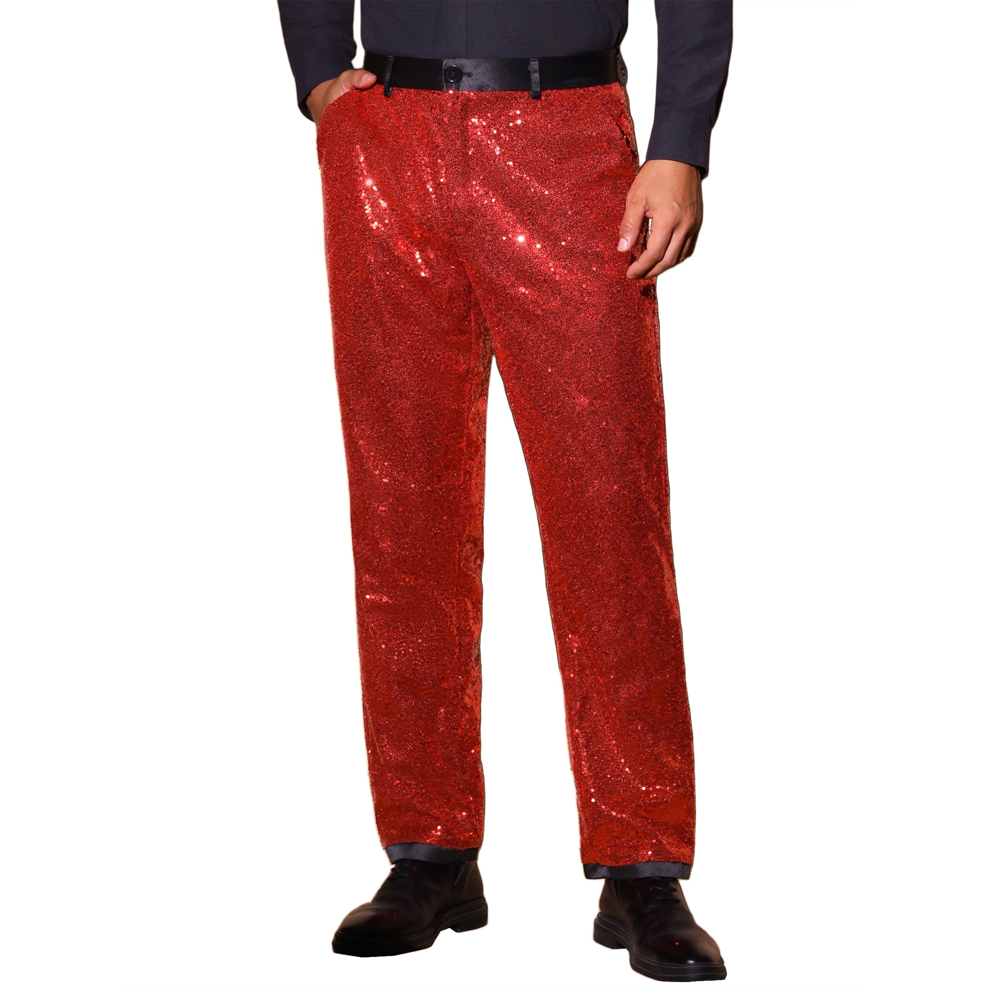 Click here for Inspire Chic Mens Pants Metallic Sequin Dress Part... prices