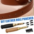 Agiufgs Leather Hole Punch Wood, Interchangeable Punch Heads for ...