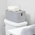 YUYAN-iDesign - 29843 BPA-Free Plastic Toilet Paper Stand and Bowl Brush Set, Storage Bin, Matte ...