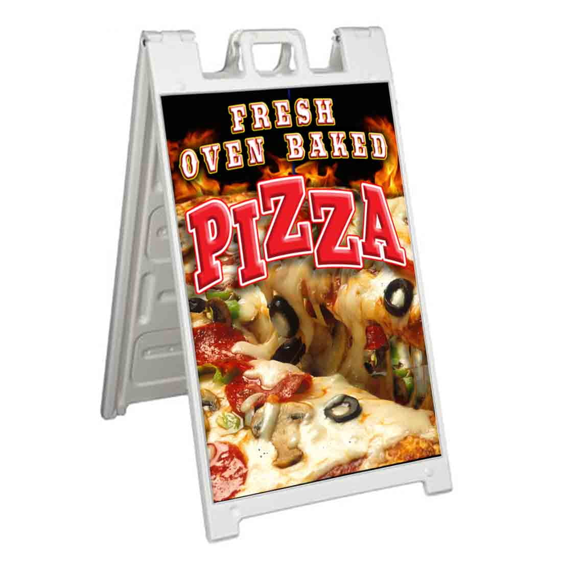 Fresh Oven Baked Pizza (24" X 36") Standard A-Frame Signicade, Includes ...