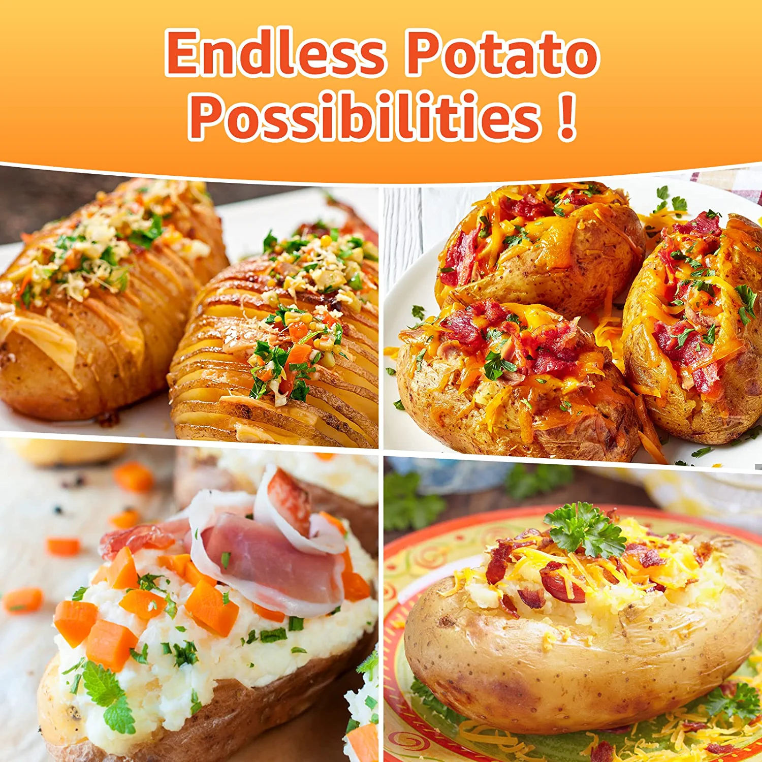 BPA-free Potato Baker Microwave Baked Potato Cooker - Steam Valve ...