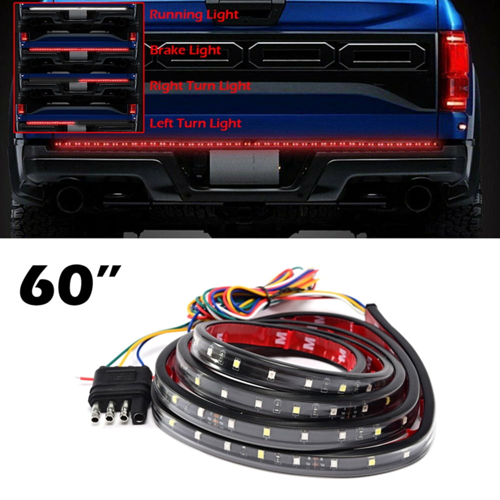 60" Tailgate Light Bar Strip, 2835 LED Red White Reverse Brake ...