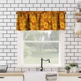 70s Inspired Floral Valance Curtain Cute Brown and Yellow Beautiful ...
