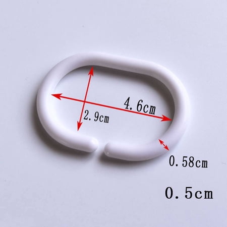 Vonky 24pcs/Set White Plastic C Shape Bath Drape Shower Ring Bendable ...
