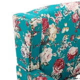 DREAMSIDEA Wingback Accent Chair with Nailhead Trim & Retro Wood Legs ...