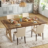 Tribesigns 71 in. Dining Table, Farmhouse 6ft Wooden Dining Room Table ...