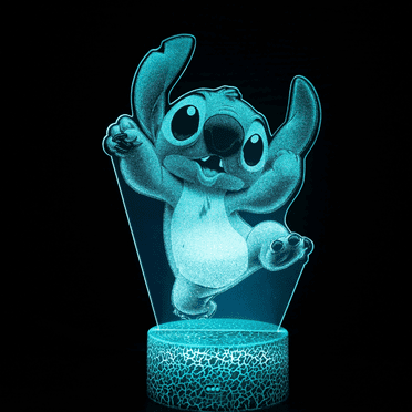 Stitch Night Light, 3D Illusion Night Lamp 16 Colors Changing with ...