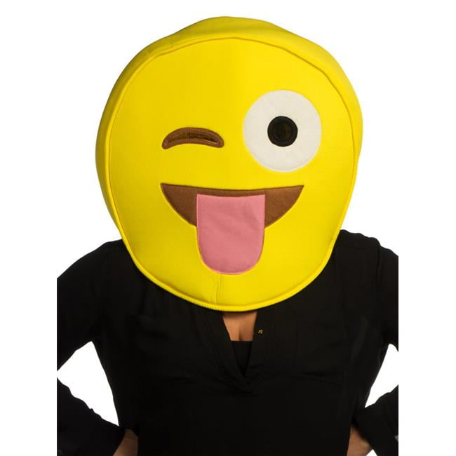 Costume SuperCenter 1406SY Wink Tongue Out Emoji Mask Costume - Walmart ...